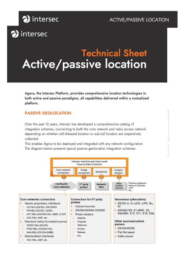 Technical sheet - Active/passive location